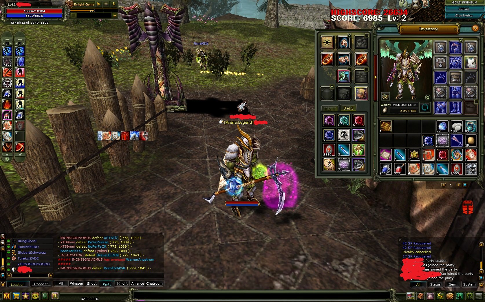 Knight Online Zero 83 reb/2 exp% 4 karus warrior 345 k np