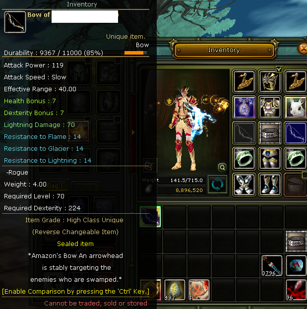 Knight Online Oreads 7 QUEST MİTHRİL SET 2X7 BOW DRAKİLİ GOLD STARLI B