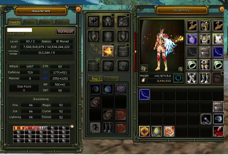 Knight Online Oreads 7 QUEST MİTHRİL SET 2X7 BOW DRAKİLİ GOLD star