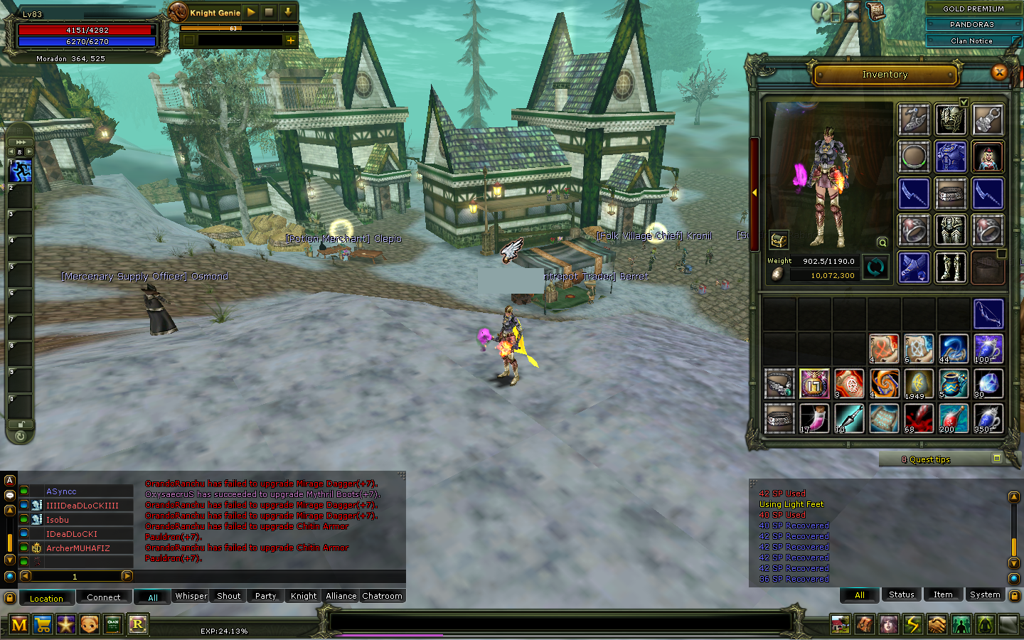 Knight Online Pandora Pandora 83/1 % 24 Full Skill 7 Flame Shard&apos