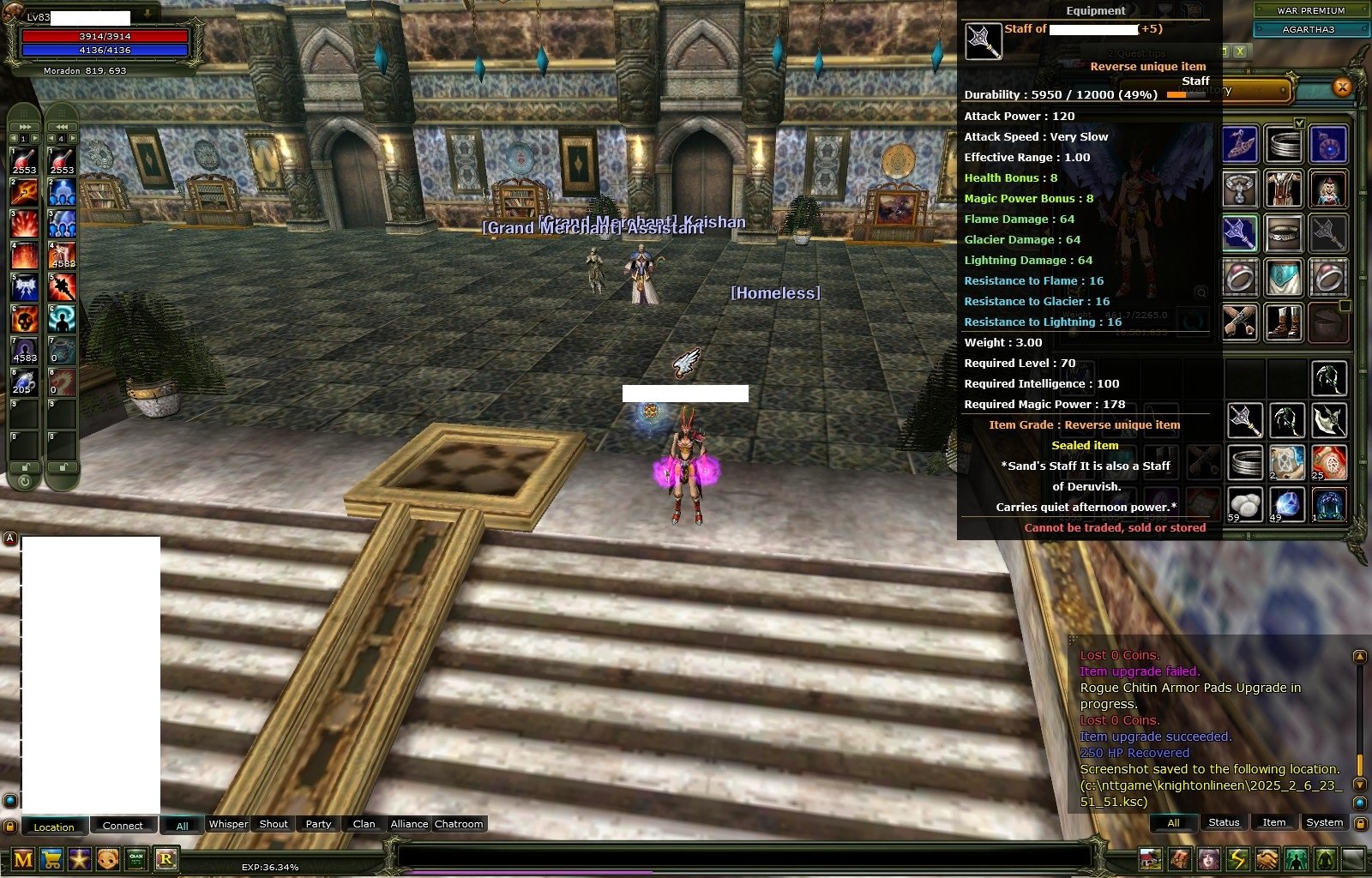 Knight Online Agartha REB 5 QUEST STAFFLI 83/1 HUMAN MAGE
