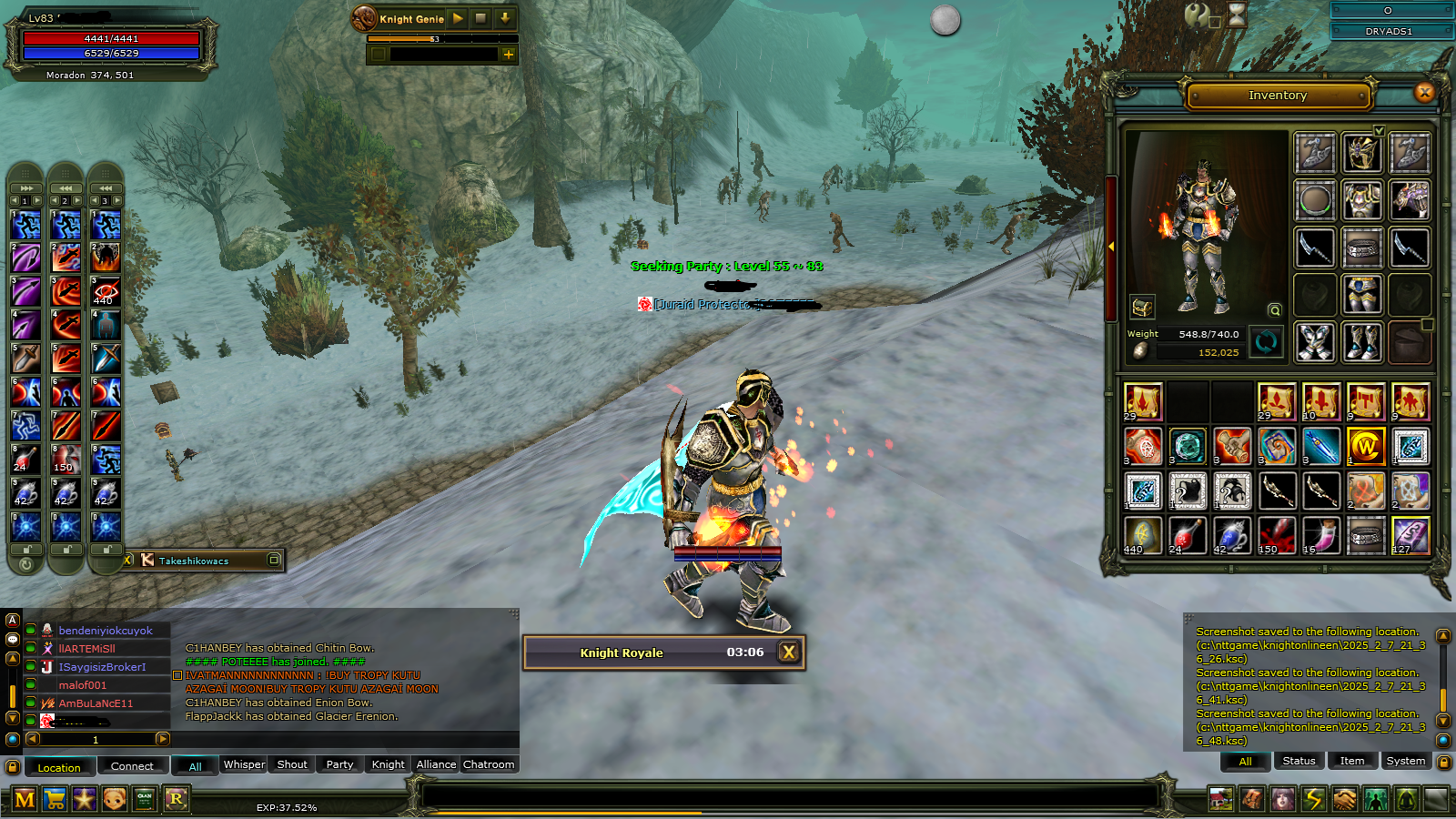 Knight Online Dryads DUAL FLAME SHARD 7 MİTHRİL SET 83 100 DEF NPLİ H
