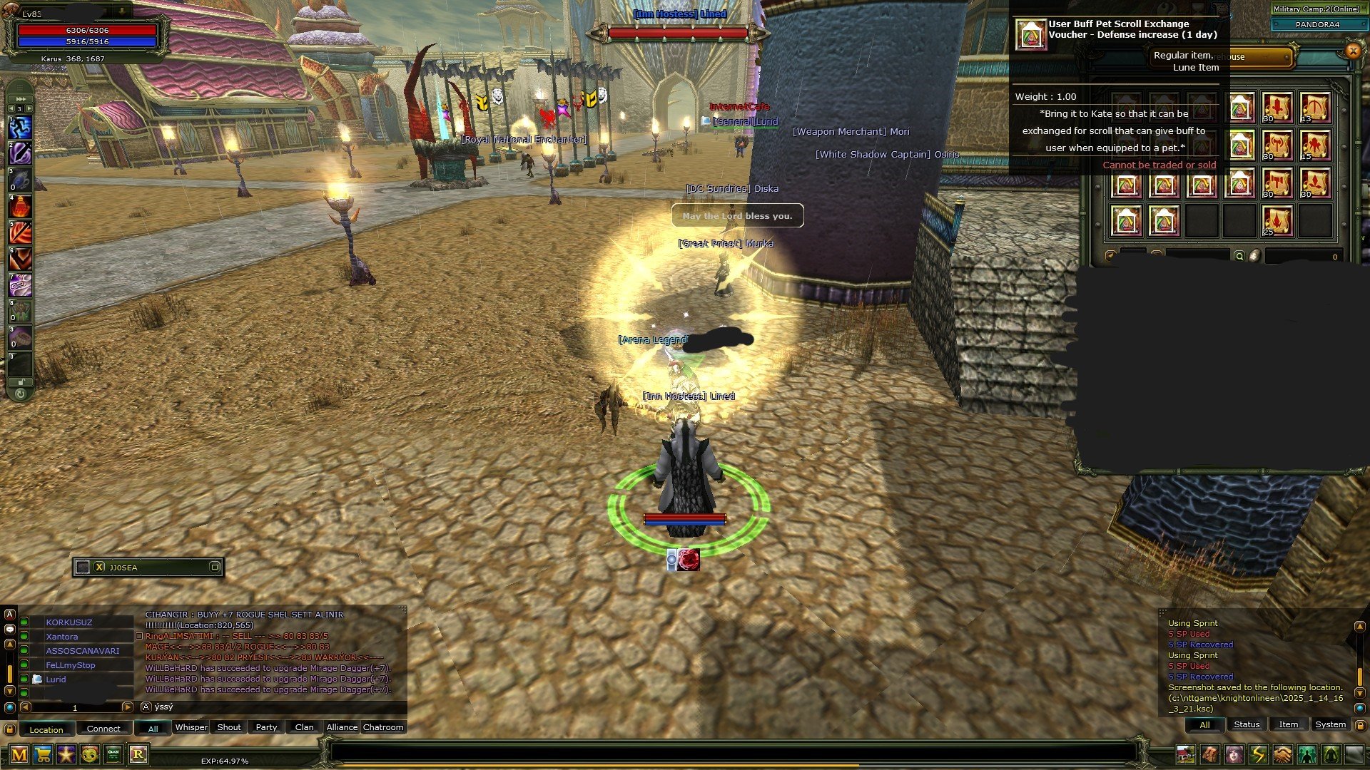 Knight Online Pandora 80 level warrior// 7 mage quest staff
