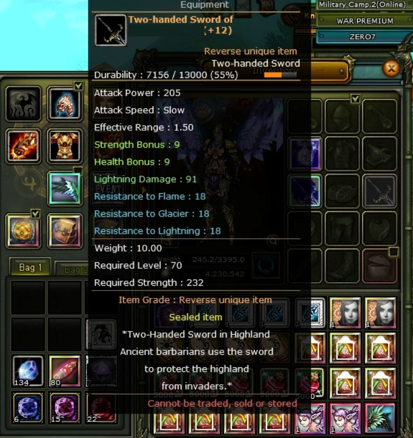 Knight Online Zero *ZERO* Quest Ms 12li Battle Priest (205AP)