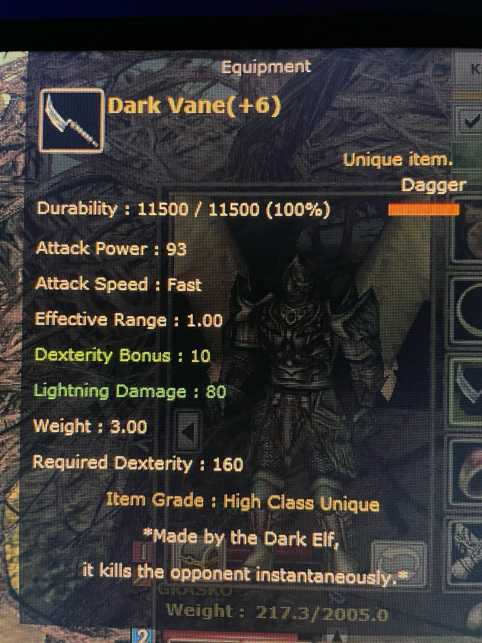 Knight PVP ForgottenKO DARK VANE 6 93 AP 10 DEX