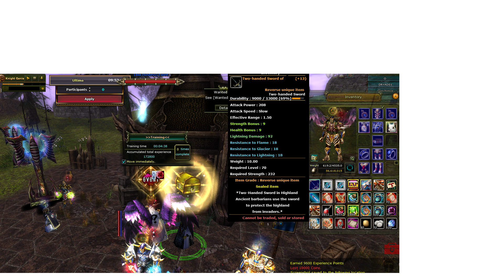 Knight Online Dryads 13 REB QUEST MS'Lİ 83/7 WARRİOR