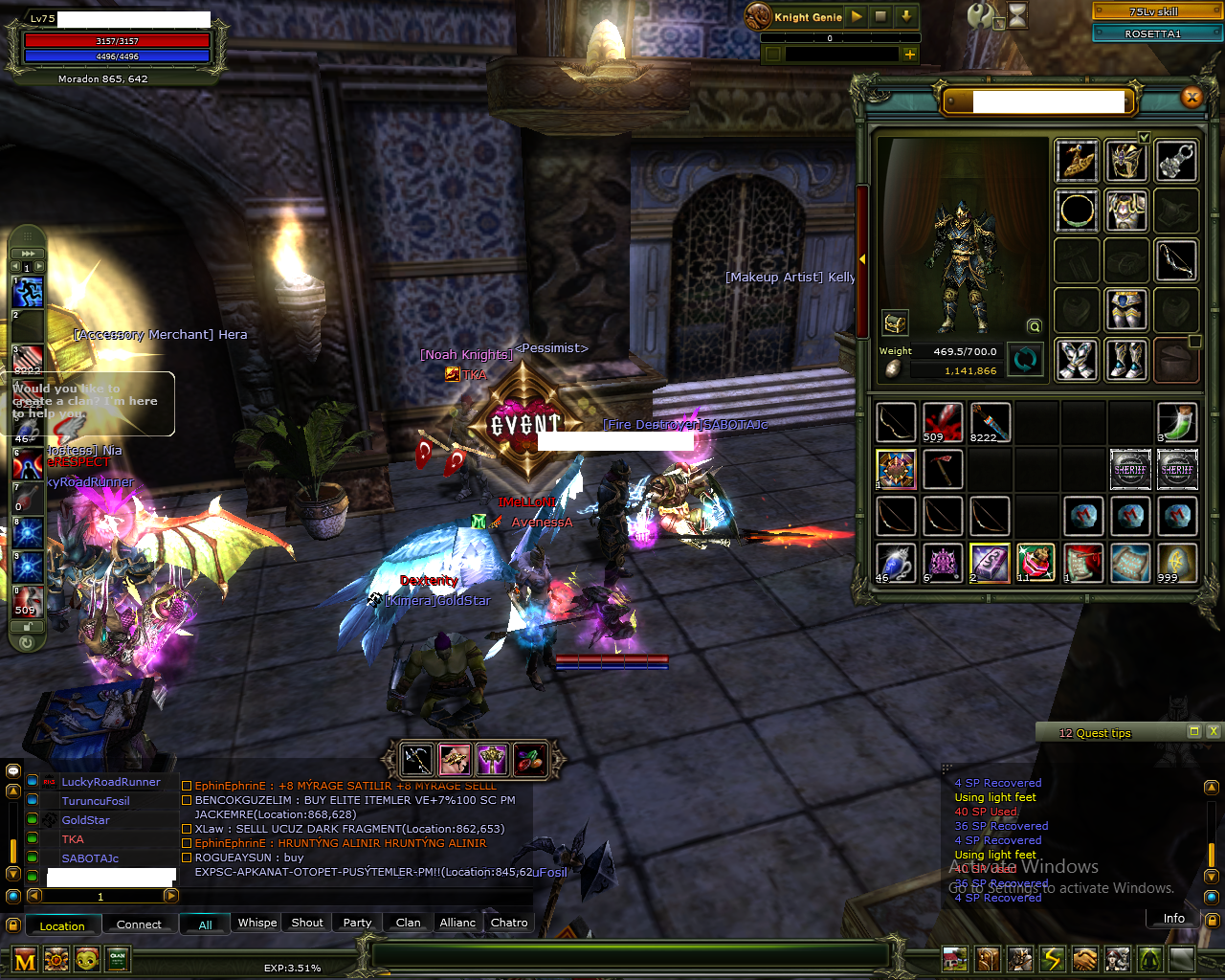 Knight Online Minark 80 LWL MAGE-75 LWL OKÇU-57 LWL KURİAN Knight Online Minark 80 LWL MAGE-75 LWL OKÇU-57 LWL KURİAN