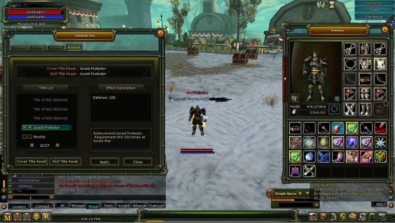 Knight Online Sirius 7 QUEST BOW 6 MİTHRİL SET 530 K NPLİ DEFLİ KARUS