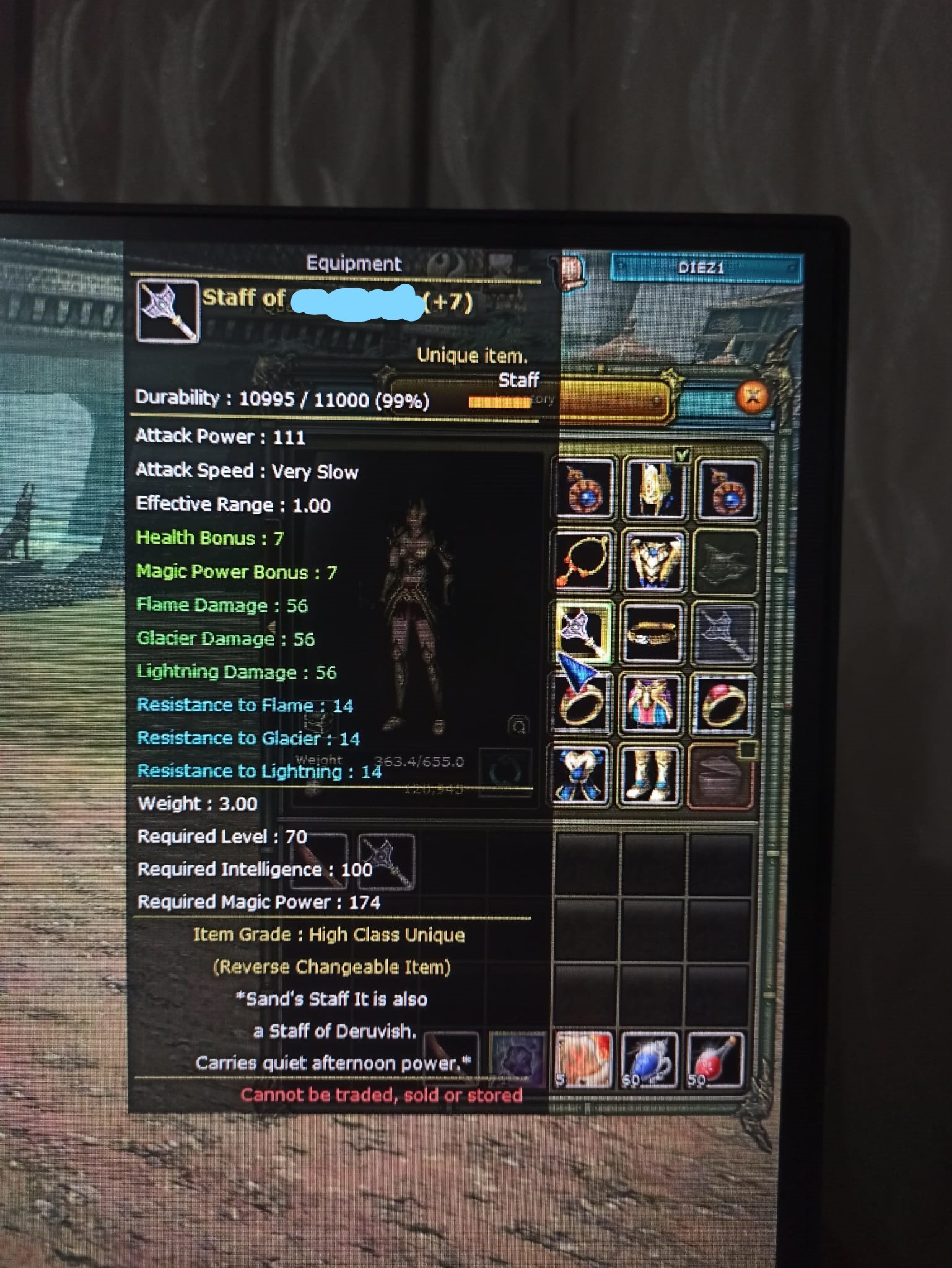 Knight Online Diez 7 QUEST STAFF 7 QUEST RONS SET Lİ 81 LVL KIZ EL MOR