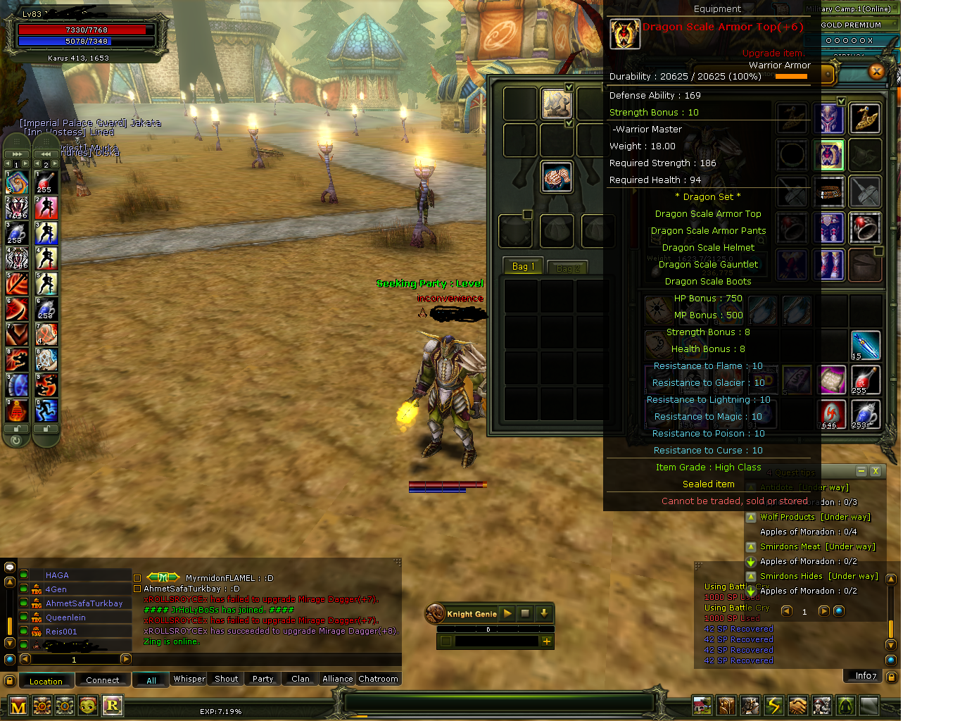 Knight Online Sirius Sirius 6 Dragon Set 83 Karus Warrior Dragon Paras