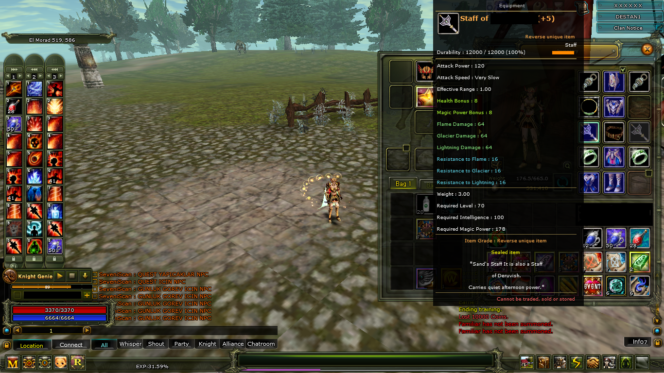 Knight Online Sirius 83 MAGE 7 QUEST STAFF SHELL SET OLD TAKI SET 79