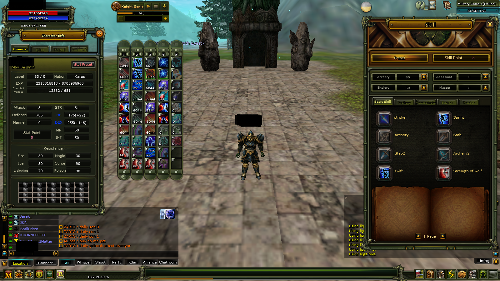 Knight Online Minark 83 LWL OKCU YAN ÇARI 82 LWL MAGE QUESTLİ