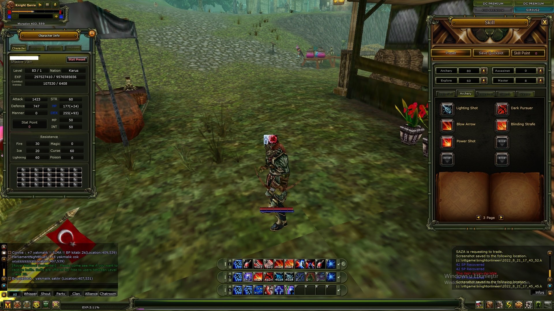 Knight Online Sirius 83/1 DC Pre Mytrhril botlu Rogue