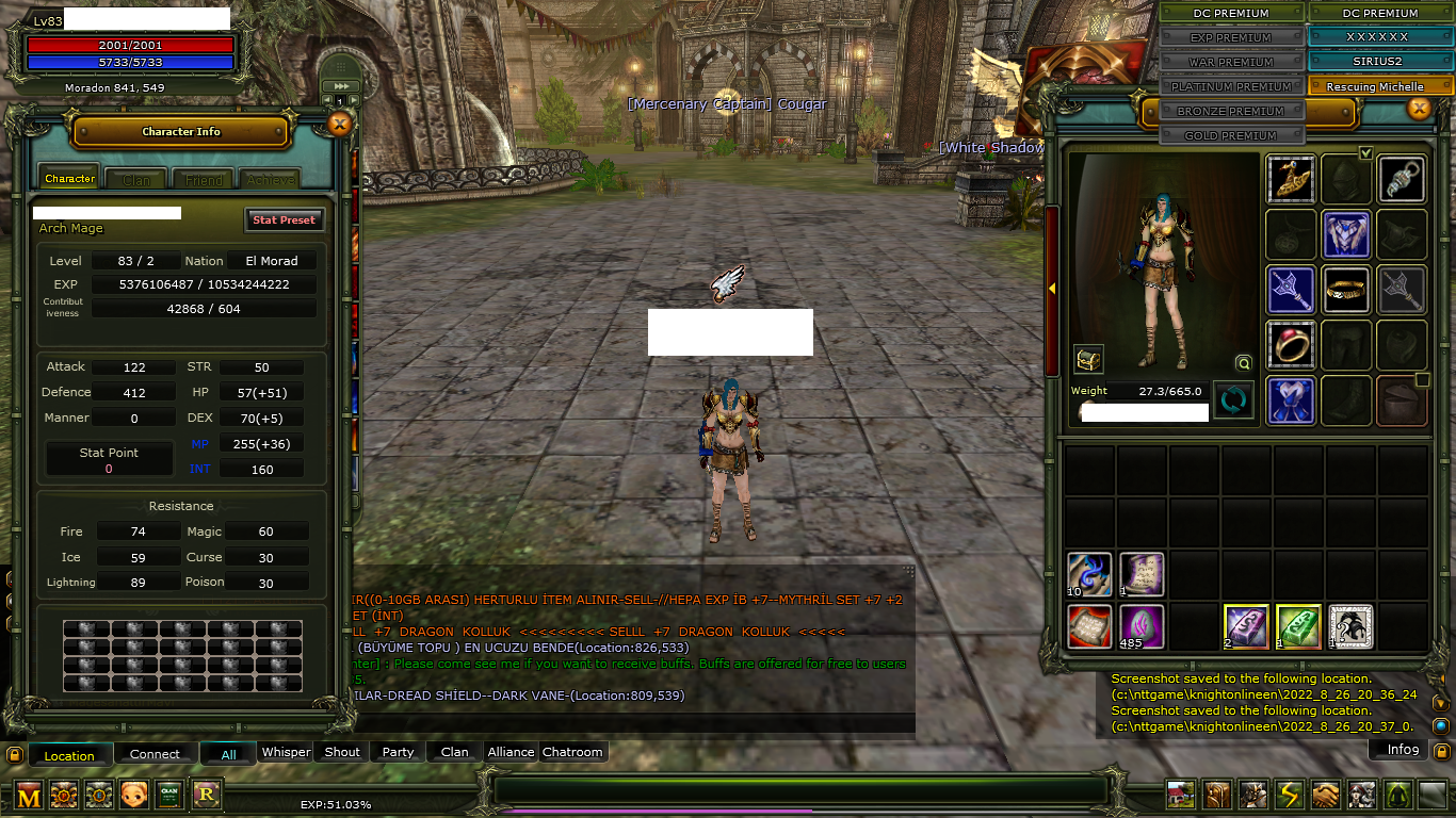 Knight Online Sirius Bedavan Biraz Pahalı - 83 REB 2 HUMAN MAGE