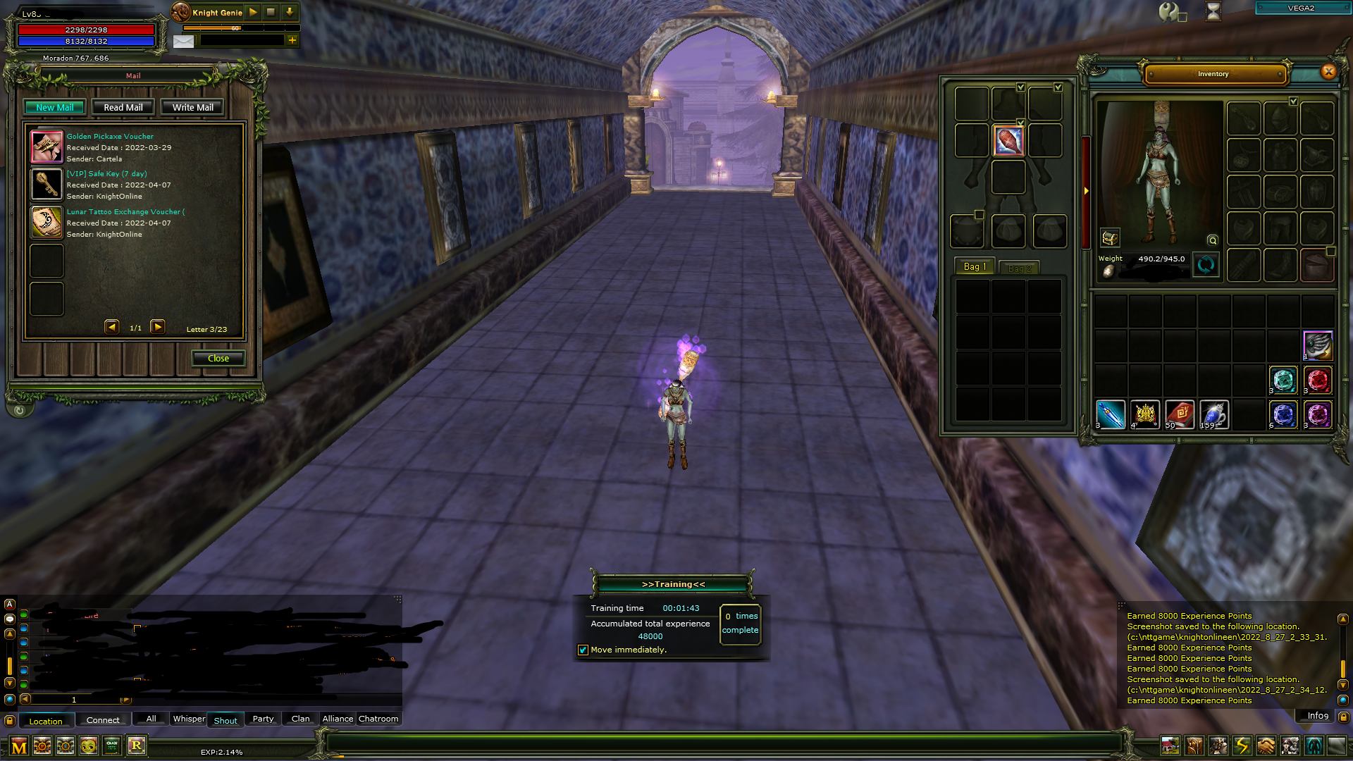 Knight Online Vega VEGA 83 LEVEL İNT PRİ / 79DAN DÜŞME WARRİOR