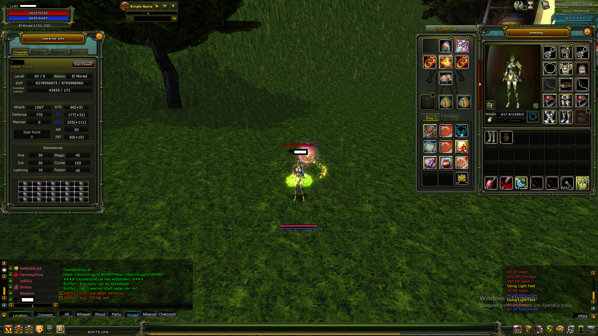 Knight Online Altar 83 Okçu / 82 Pri / 81 Mage / Mithril Set / Full Pu