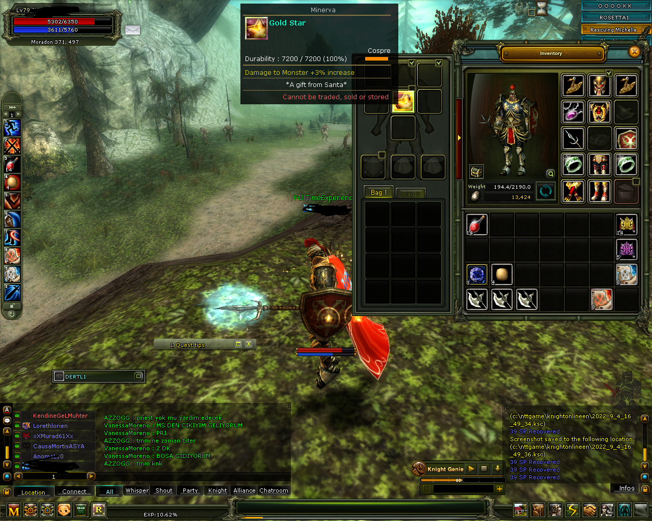 Knight Online Minark 7 MİTHRİL SET 7 QUEST BOW YAN CHAR WARRİOR DRAGO