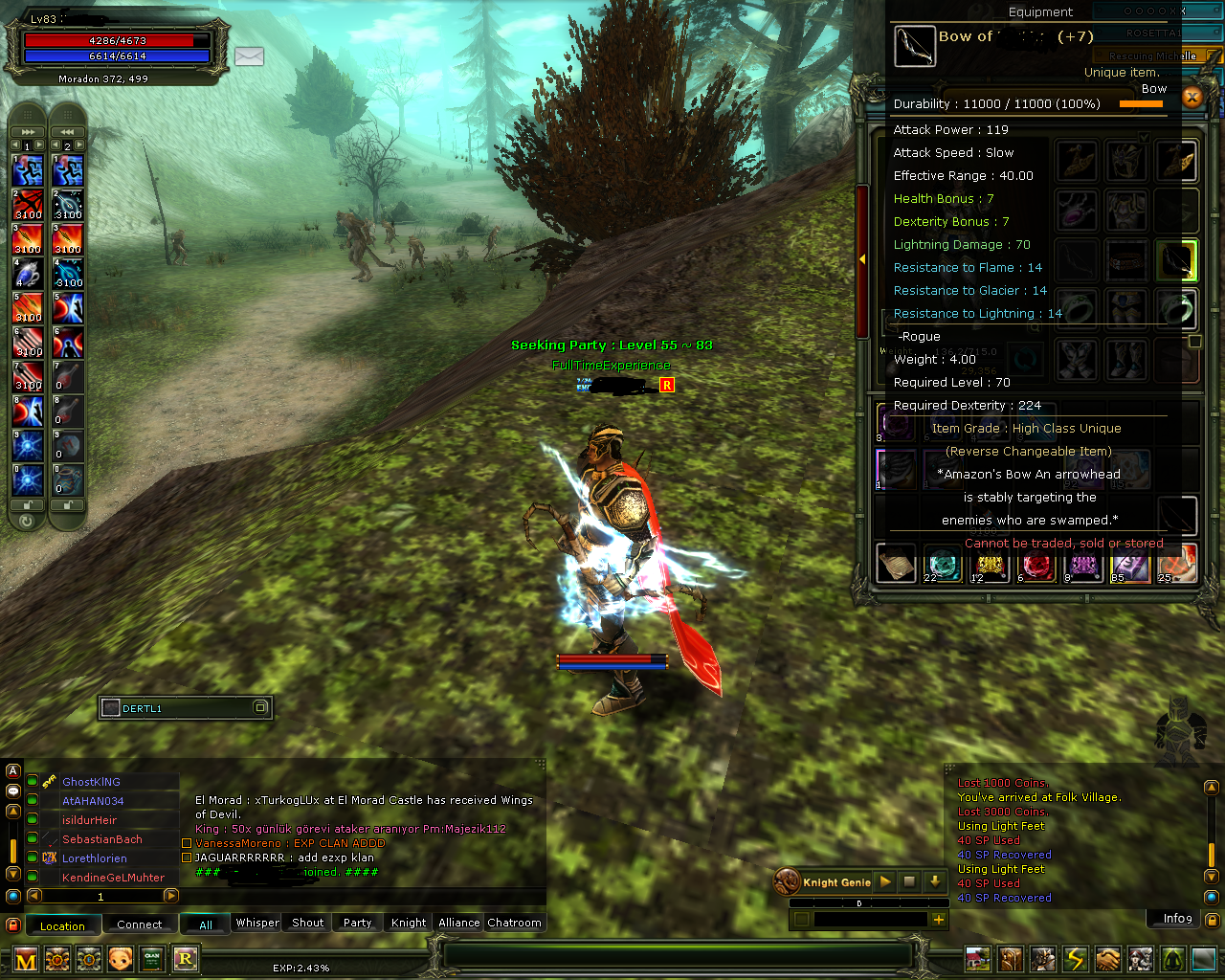 Knight Online Minark 7 MİTHRİL SET 7 QUEST BOW YAN CHAR WARRİOR DRAGO