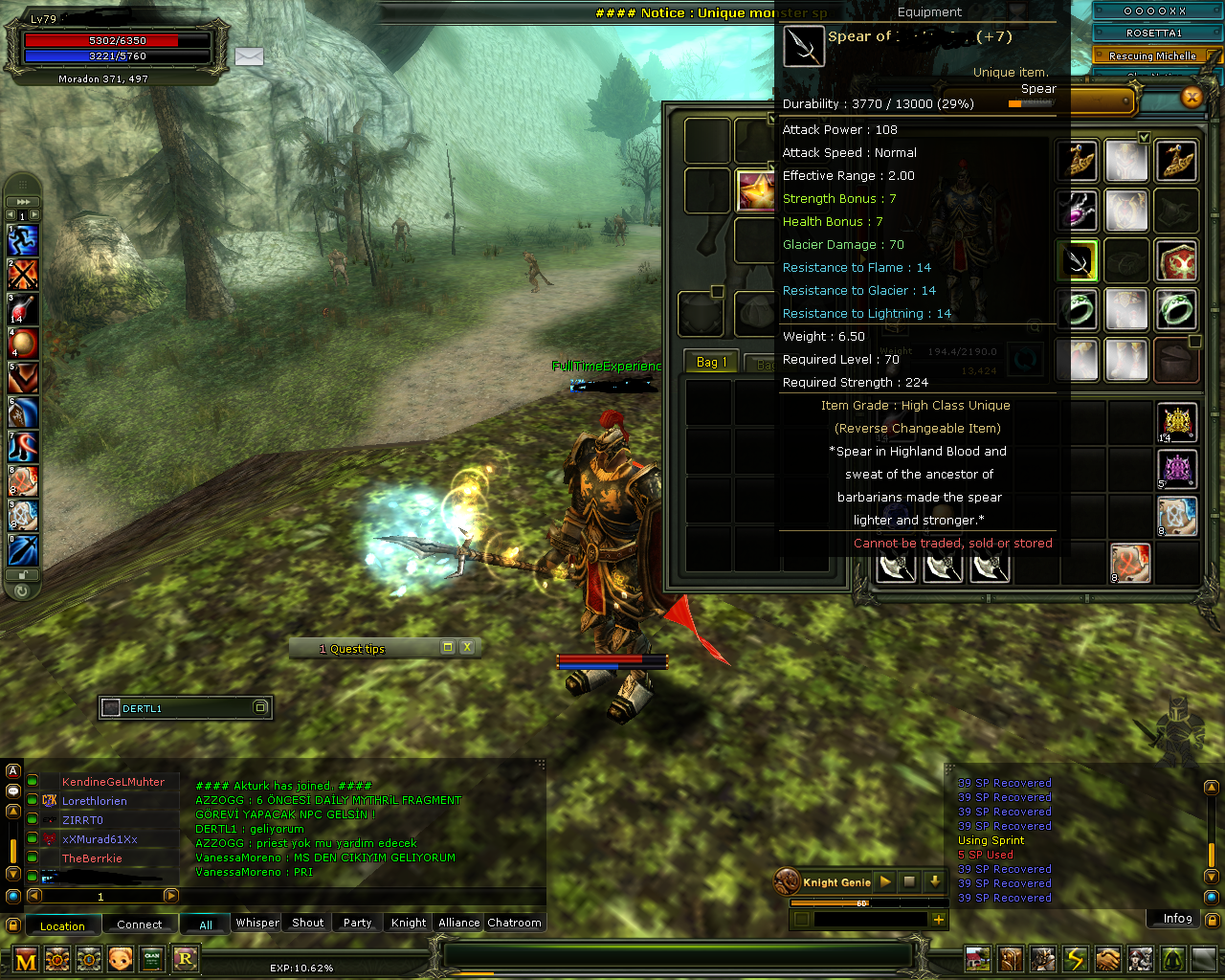 Knight Online Minark 7 MİTHRİL SET 7 QUEST BOW YAN CHAR WARRİOR DRAGO