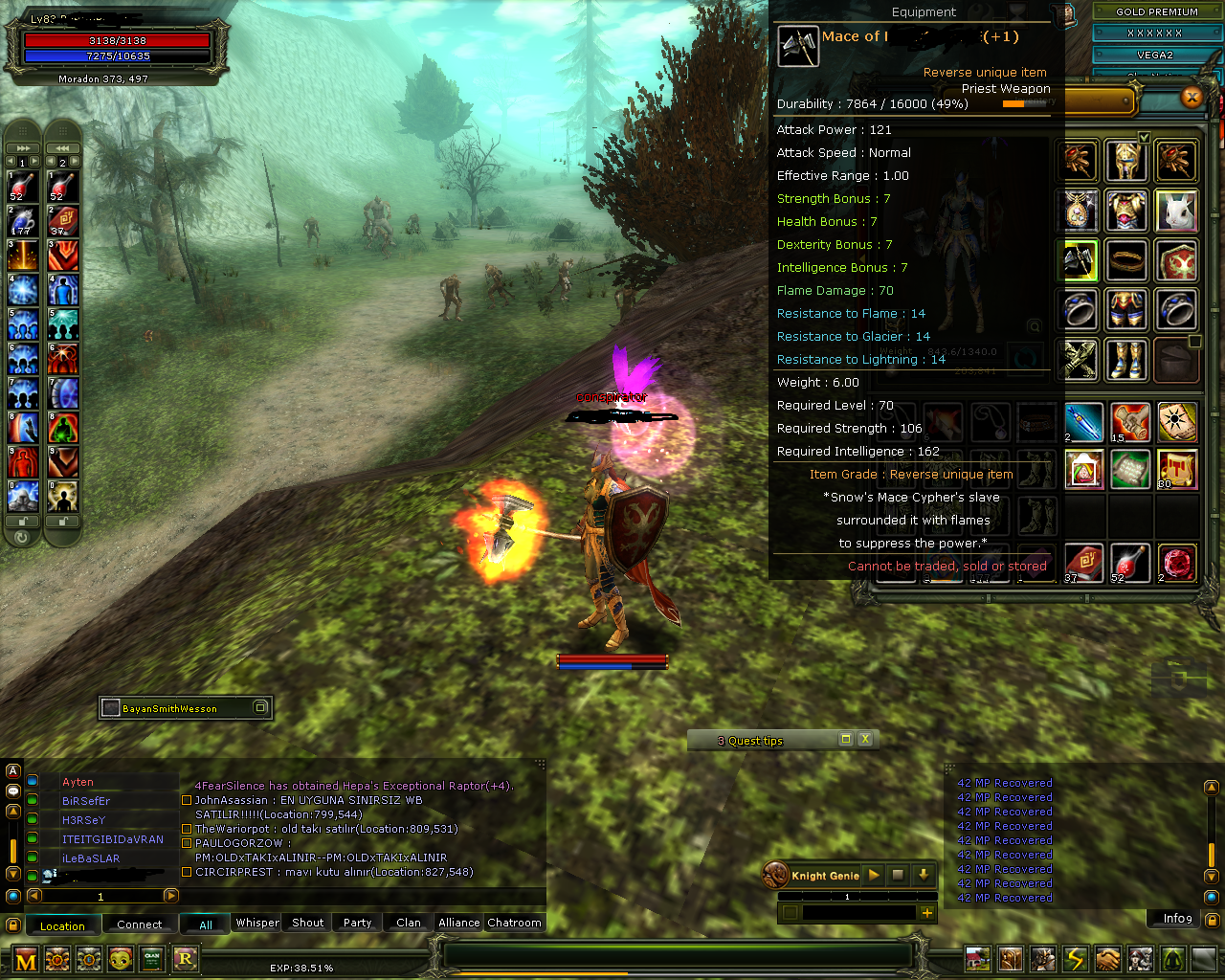 Knight Online Vega 83 7 QUEST MACE İNT PRİEST DRAKİLİ TRİALLİ KALKANL