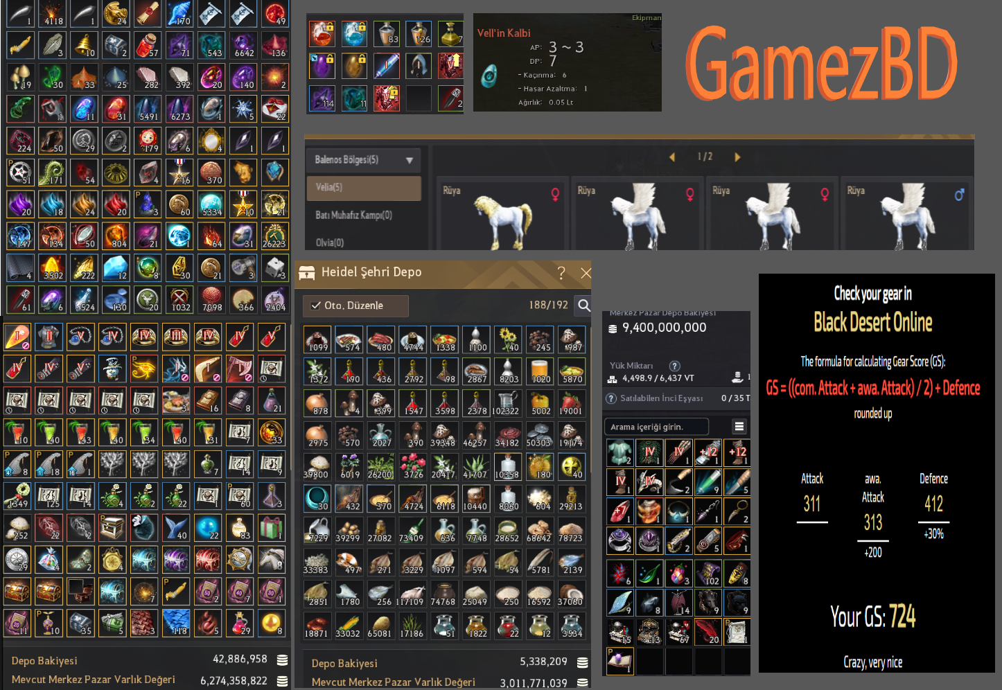 Black Desert Online GamezBD ( GameZBDO ) 720 GS Full PvP PvE Hesap (A