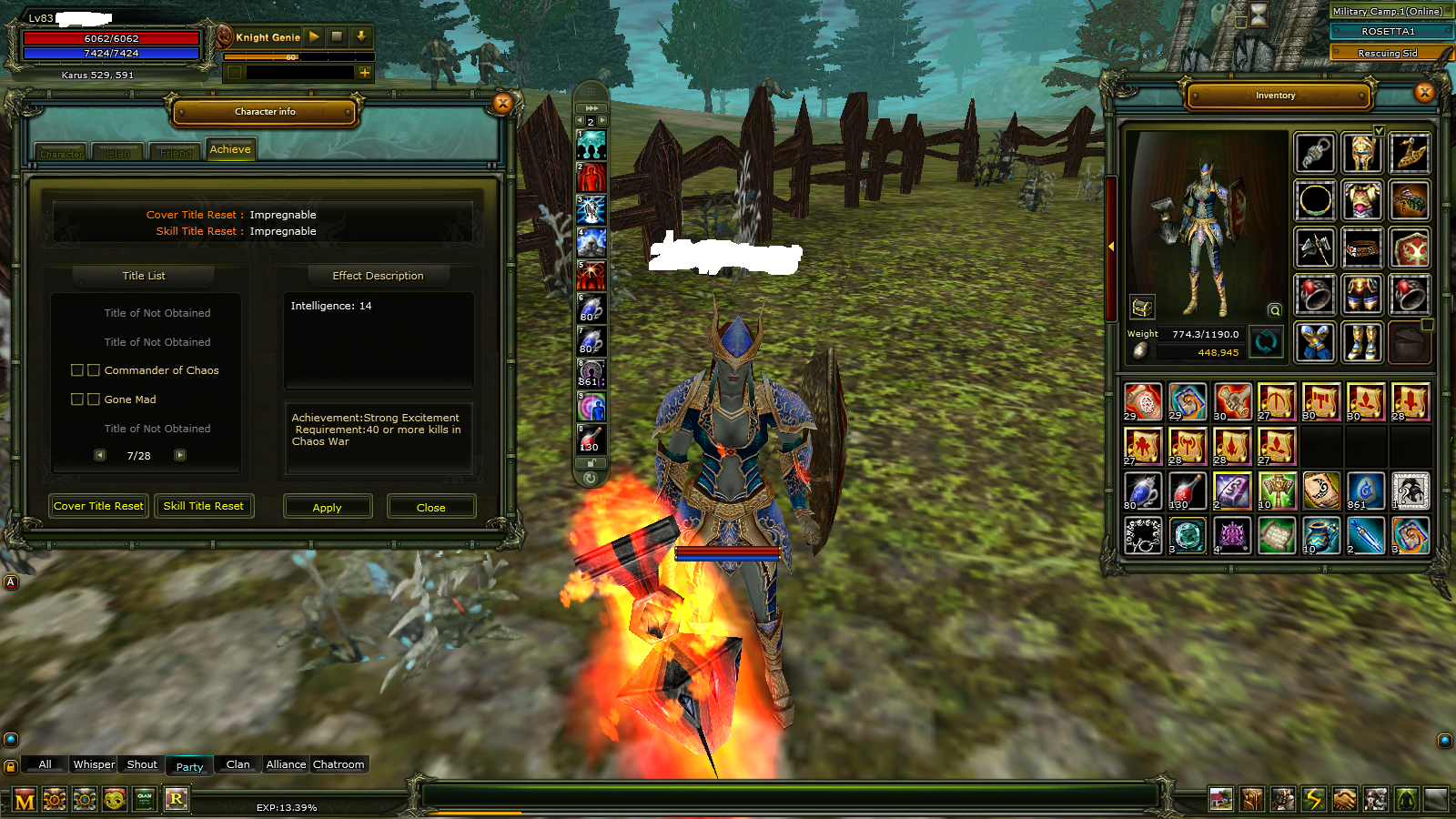 Knight Online Minark 83 lw yüzde 13 karus priest 7 full quest setli s