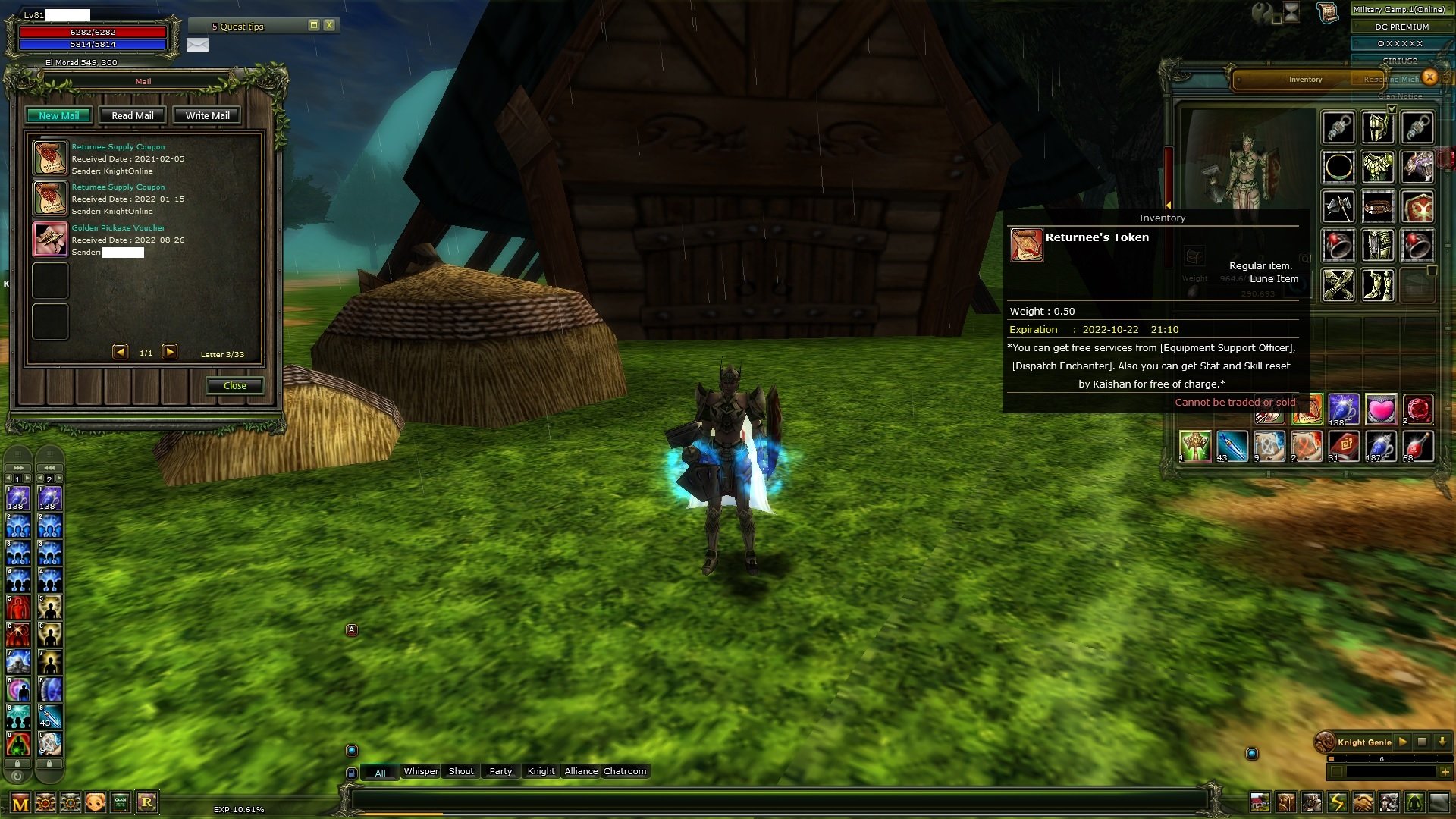 Knight Online Sirius 81 lvl 90 def Human Priest