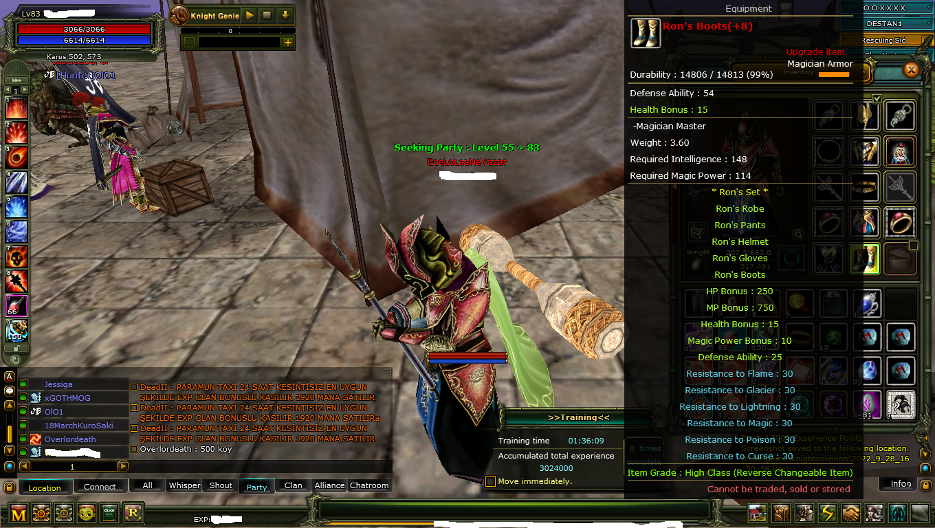 Knight Online Destan 83% 80 200k np 8 ron bot dıgerleri 7 rons staf