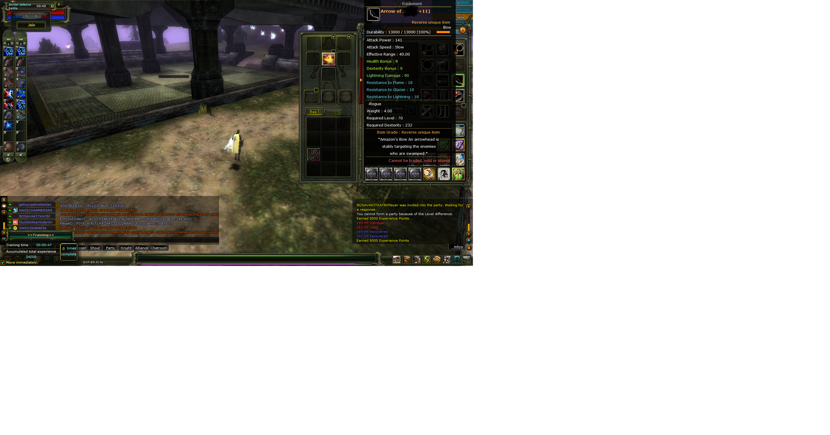 Knight Online Vega Reb 11 Quest Bow 83/2 90 def 6 dex 4 hp