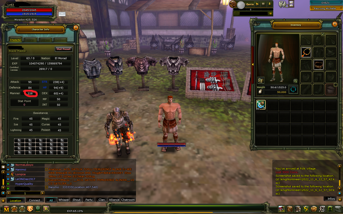 Knight Online Diez Human Warrıor