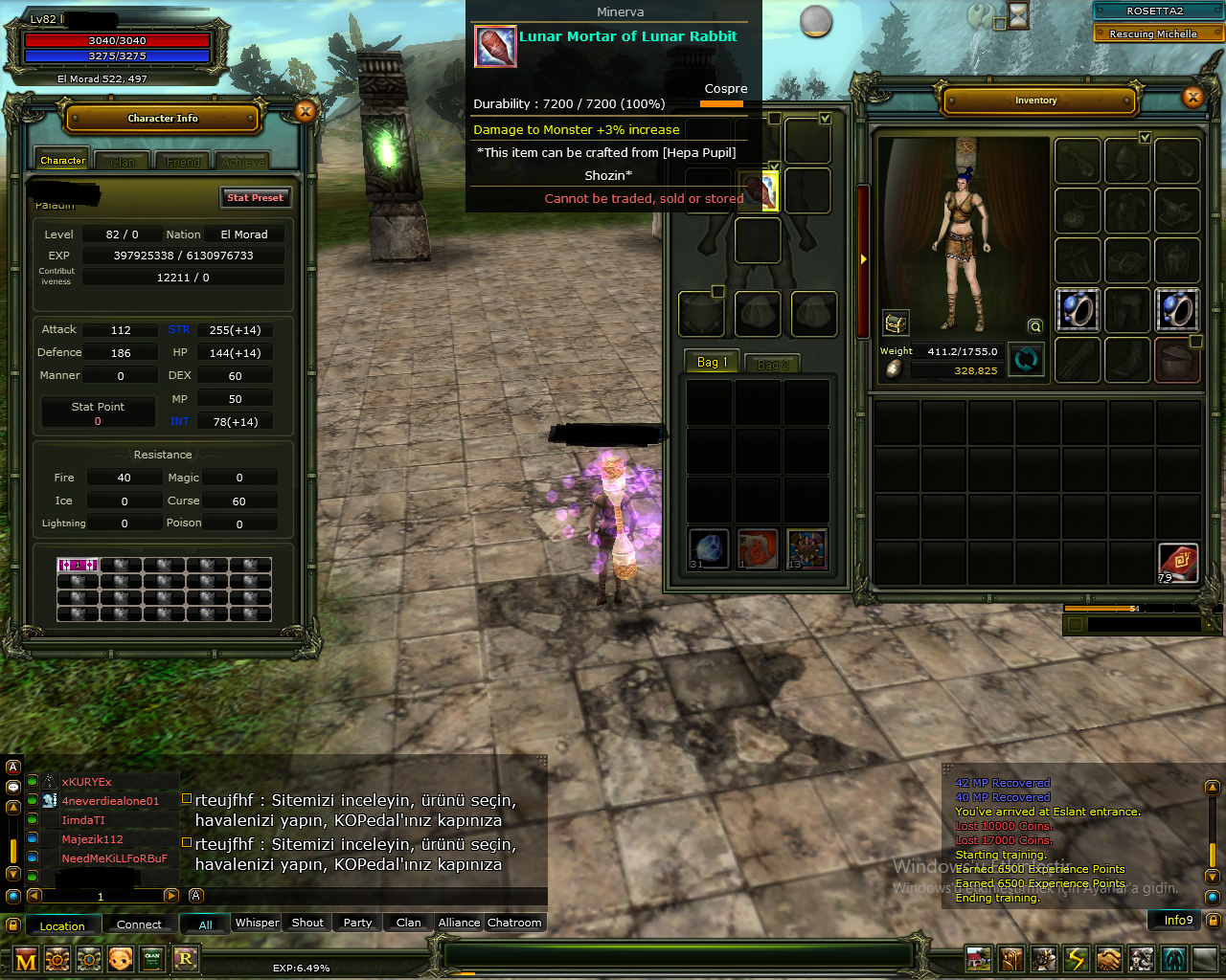 Knight Online Minark 82 LWL PRİEST LUNAR MORTAR 3. SEVİYE