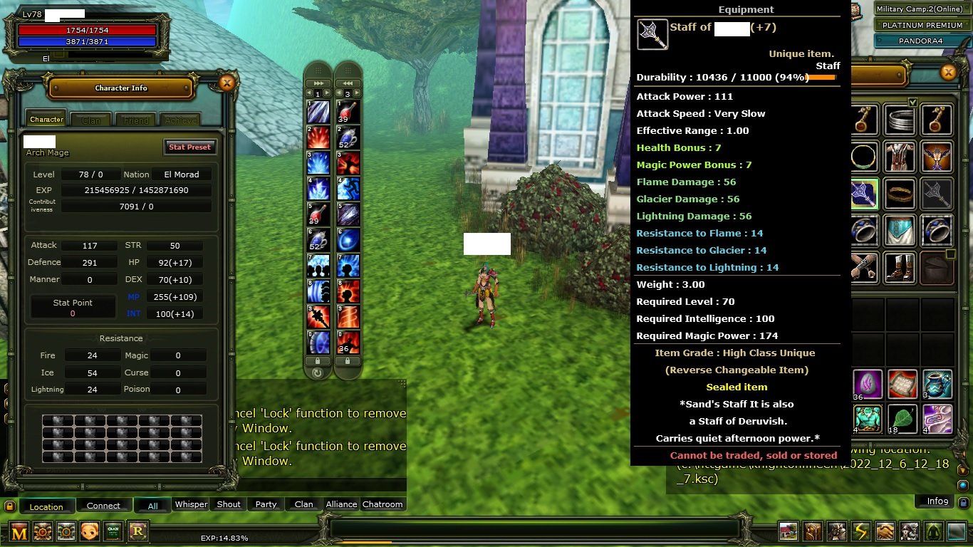 Knight Online Pandora 78 lvl 7 quest mage