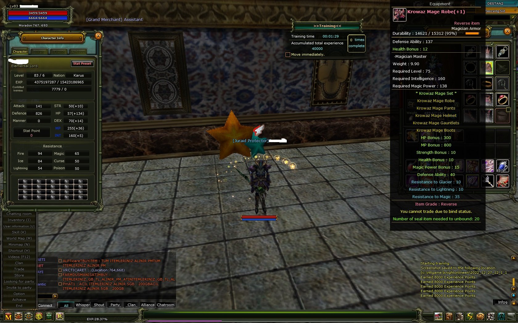 Knight Online Destan 83 REB 6 REB 1 KROWAZ SET FULL SKİLL İDARELİK 1