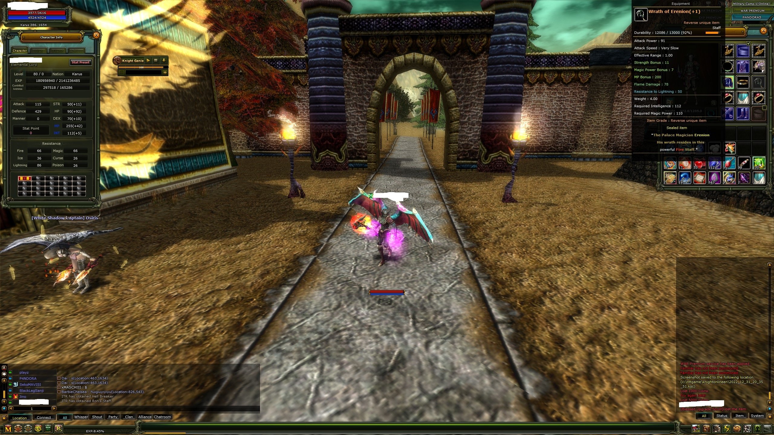 Knight Online Pandora PANDORA 80 LEVEL MAGE 80 LEVEL WARRIOR ( MAGE