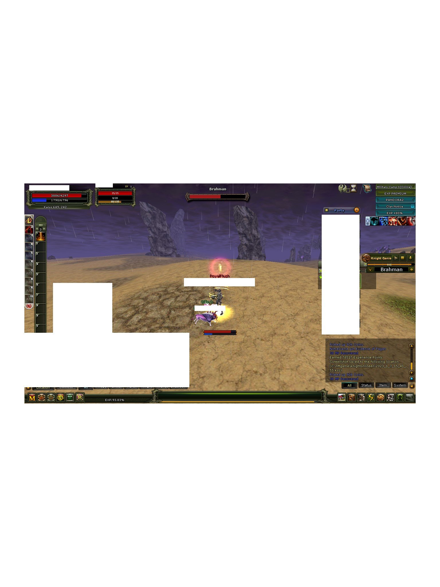 Knight Online Pandora 76 level asas