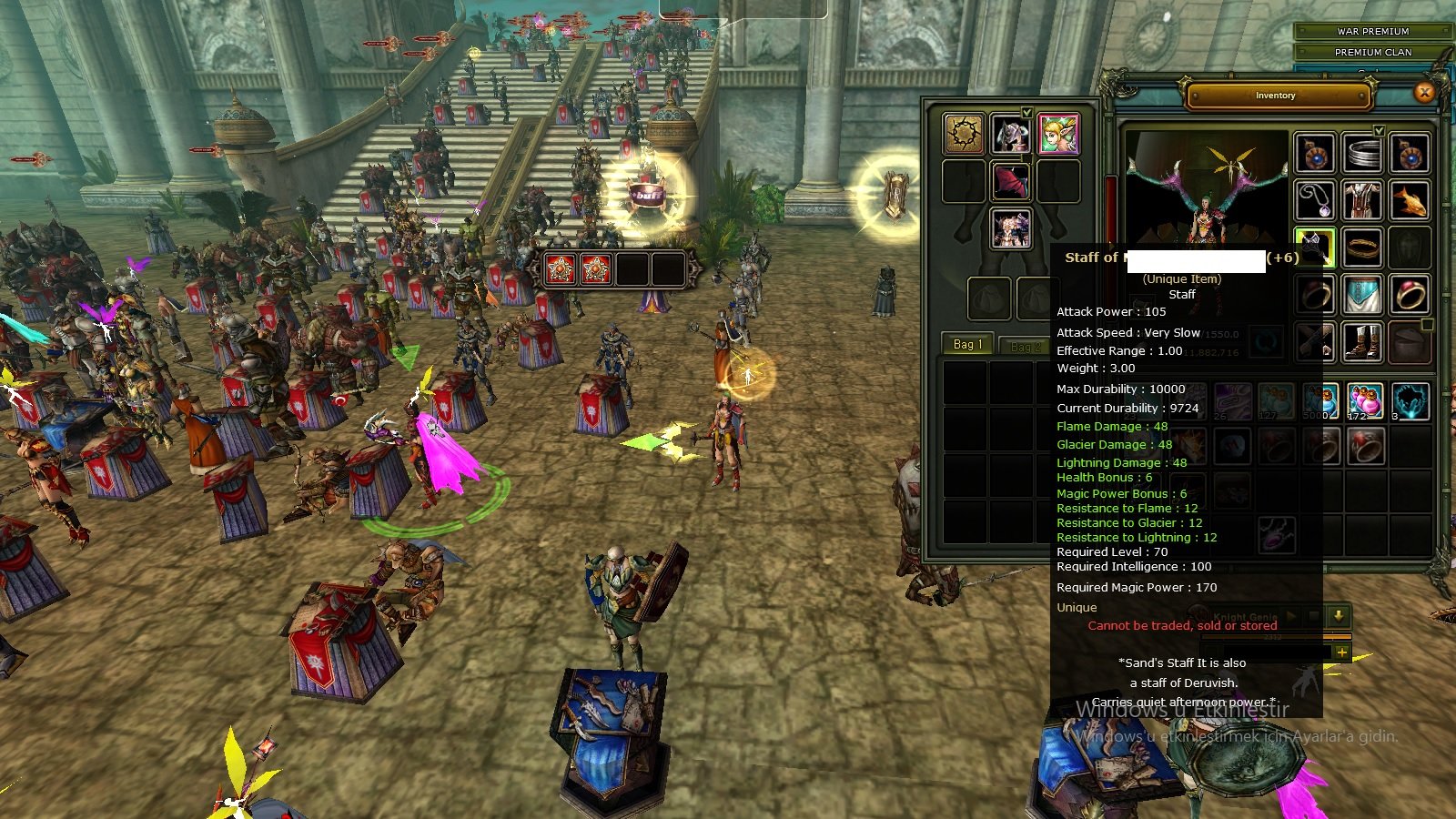 Knight Online Zero 80 LeveL 6 Quest Staff 8 MP SET FULL OLD TAKI SET