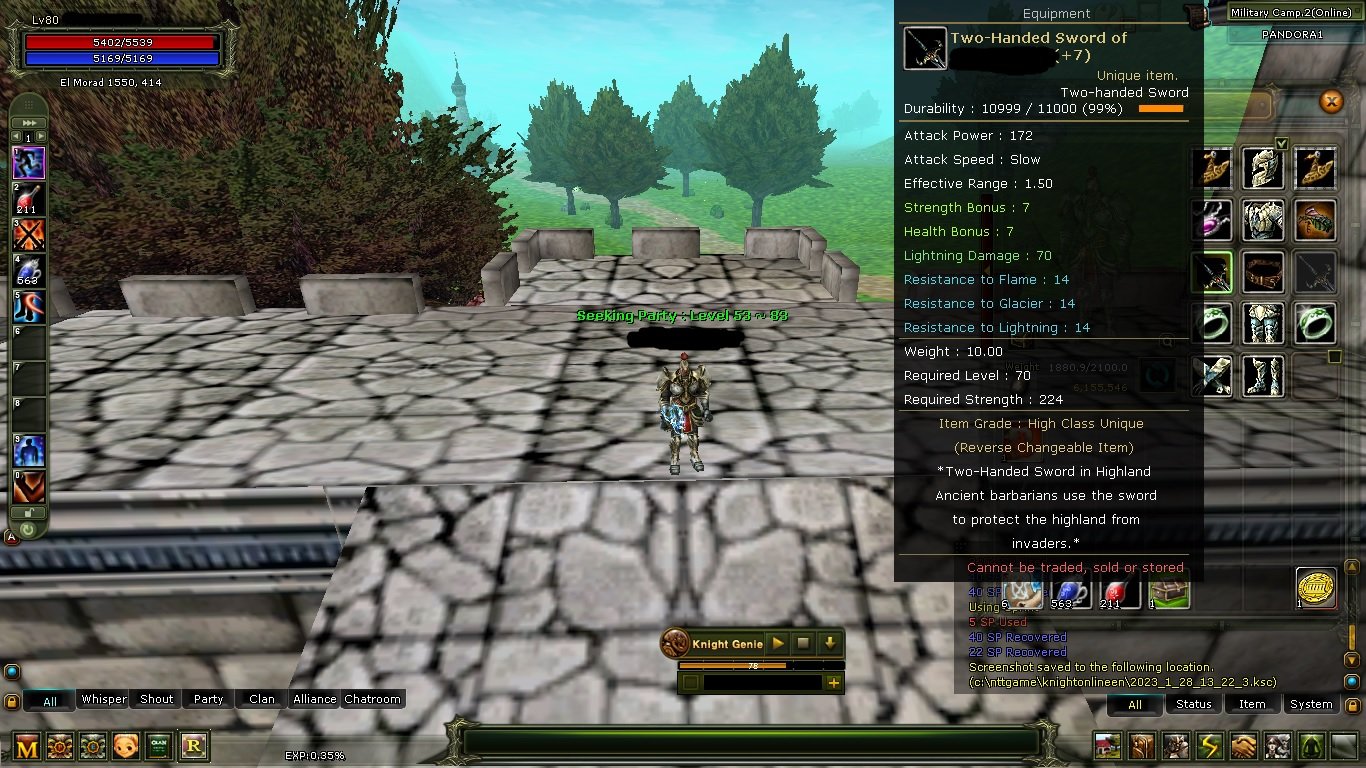 Knight Online Pandora 80 Level 7 Quest Ms li Warior