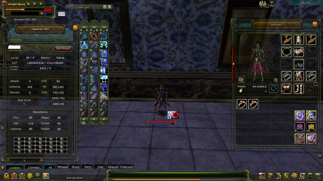 Knight Online Sirius 83-1 Karus Warrior Yan Charlar 82 Okçu / 80 Mage
