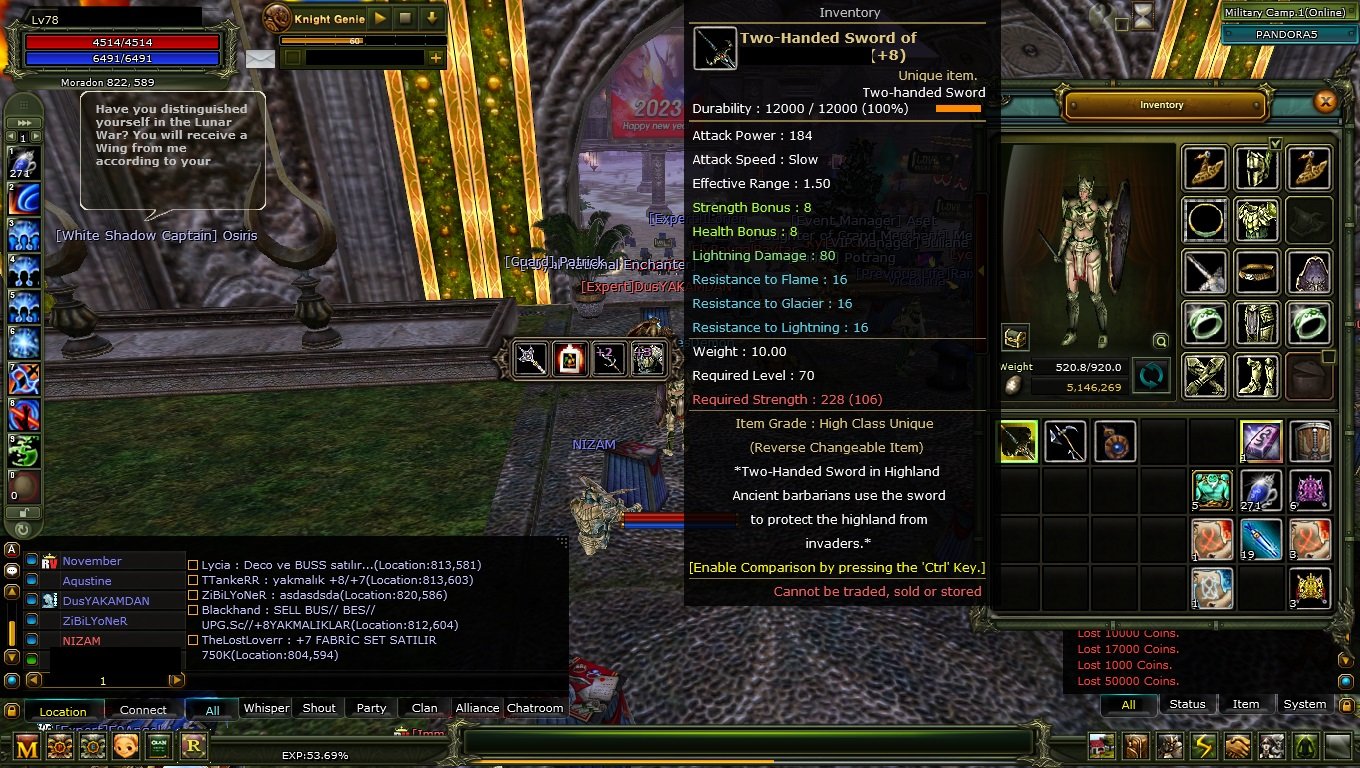 Knight Online Pandora Pandora Quest MS 8