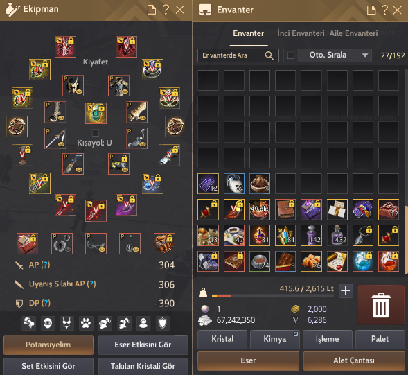 Black Desert Online Türkiye Mena Bölgesi 695 Gs 303 305 390 Musa 2x