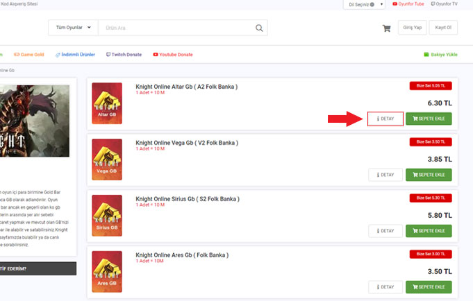 Knight Online GB Fiyatları - KO Gold Bar AL Sat - Oyunfor